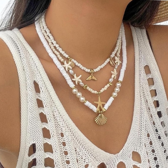 Jewelry | Nwt Beach Themed Layered Necklace | Poshmark